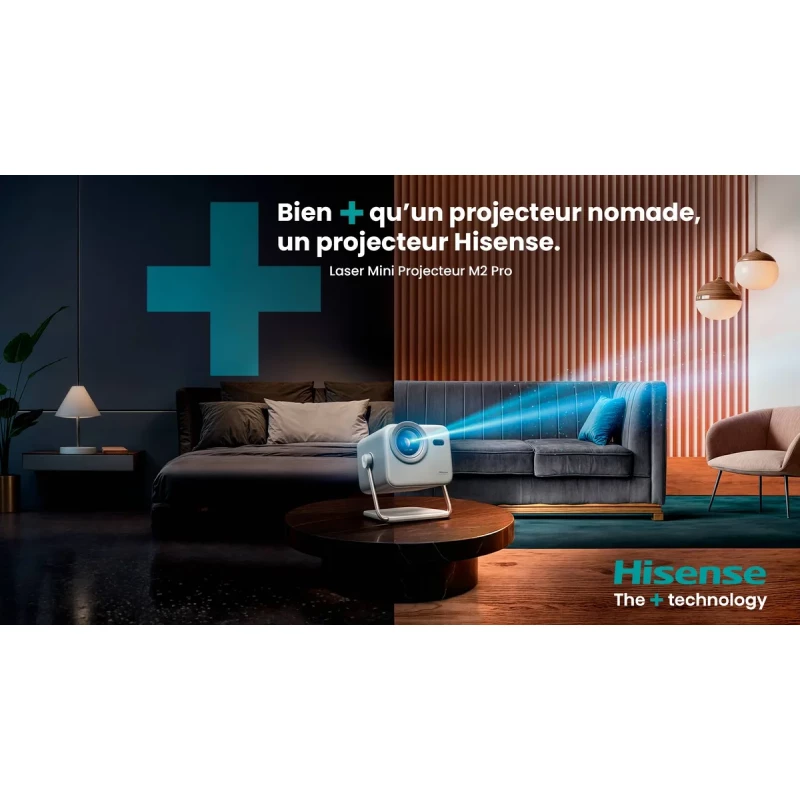 Hisense M2 Pro – Vidéoprojecteur Laser 4K Compact avec Smart TV intégrée